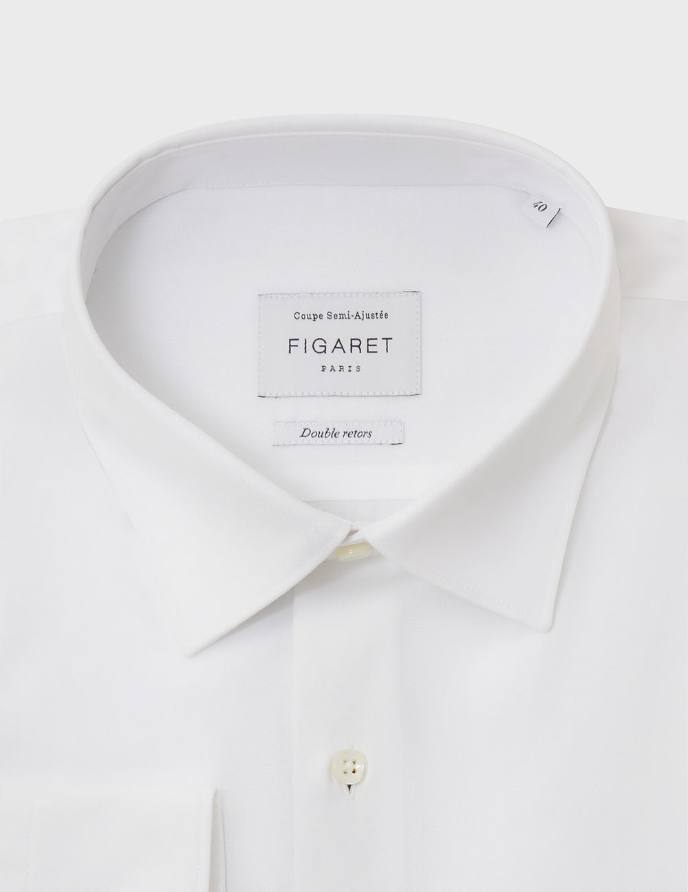 Chemise classique rayée bleue - Popeline - Col Figaret